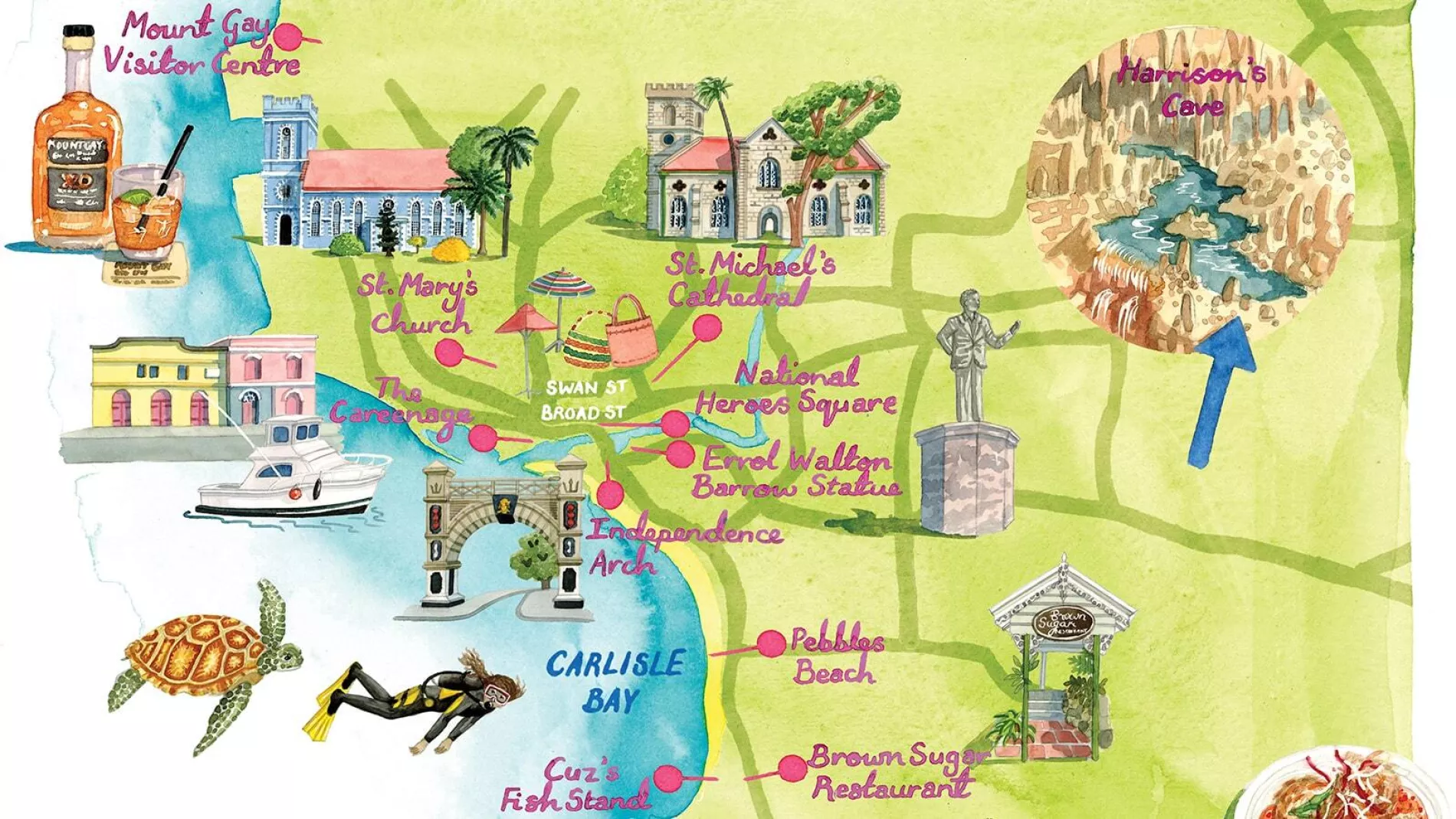 Bridgetown Barbados Map